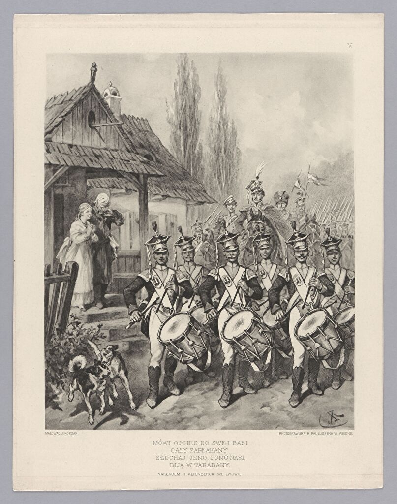 Reprodukcja obrazu: Juliusz Kossak (1824-1899), W pogoni, 1890; z ...