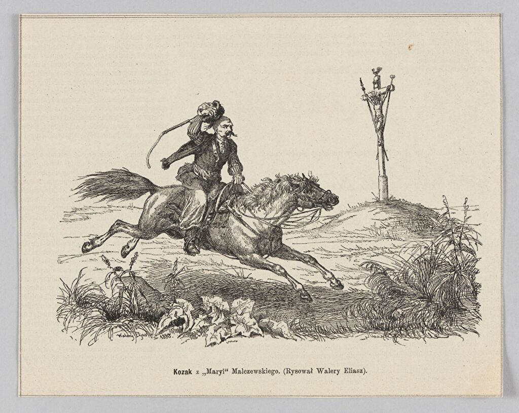 Reprodukcja rysunku: Walery Eljasz Radzikowski (1841-1905), Kozak ...