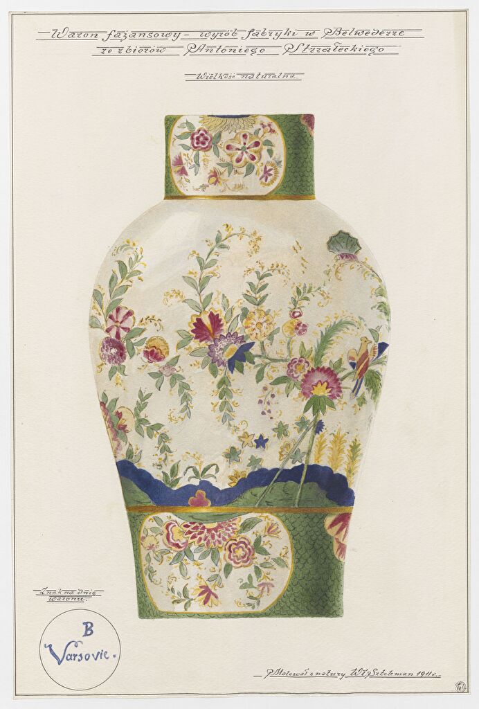 Wazon z dekoracją w stylu dalekowschodnim, ze zbiorów Antoniego ...