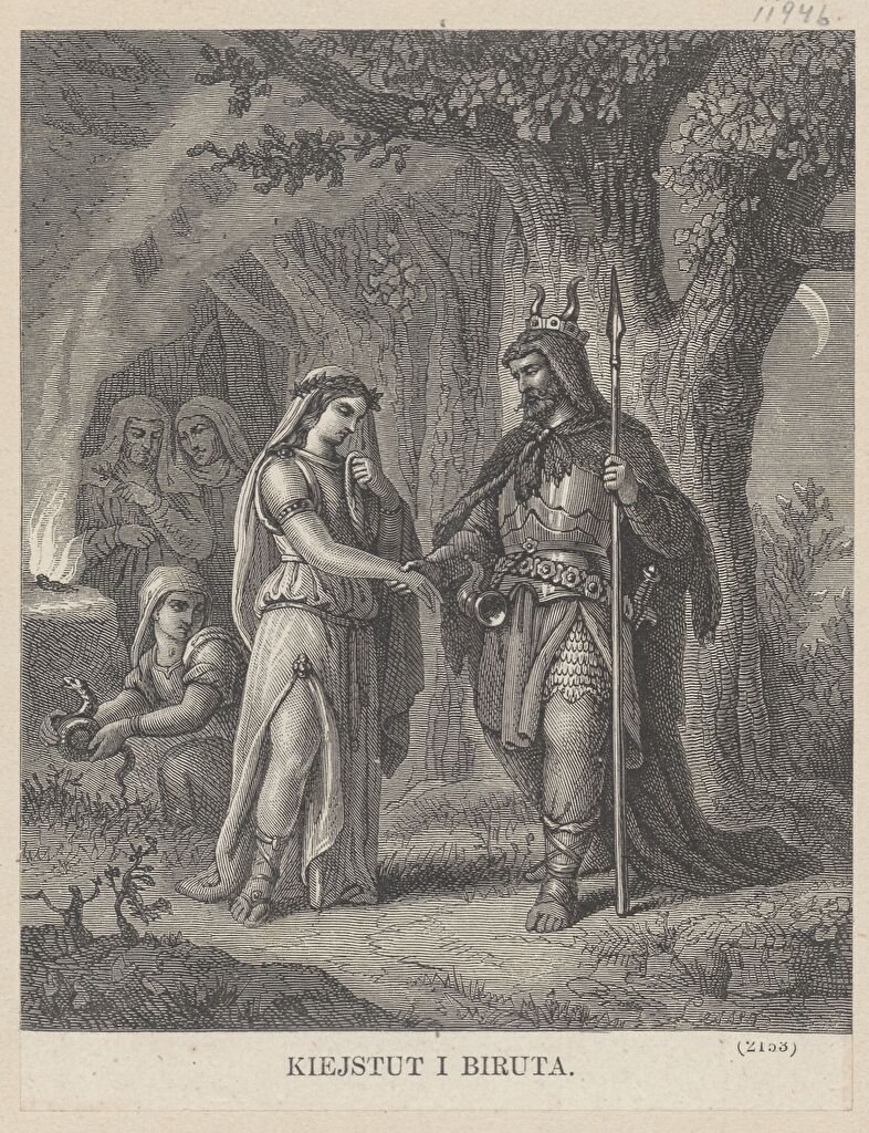 Reprodukcja obrazu: Aleksander Lesser (1818-1884), Kiejstut i Biruta ...