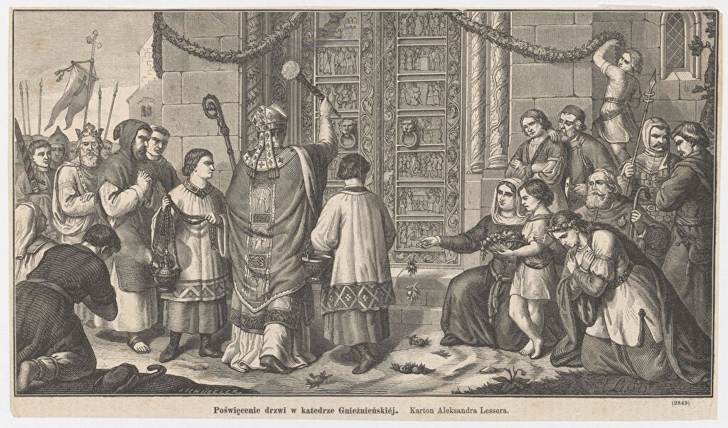 Reprodukcja obrazu: Aleksander Lesser (1818-1884), Kiejstut i Biruta ...